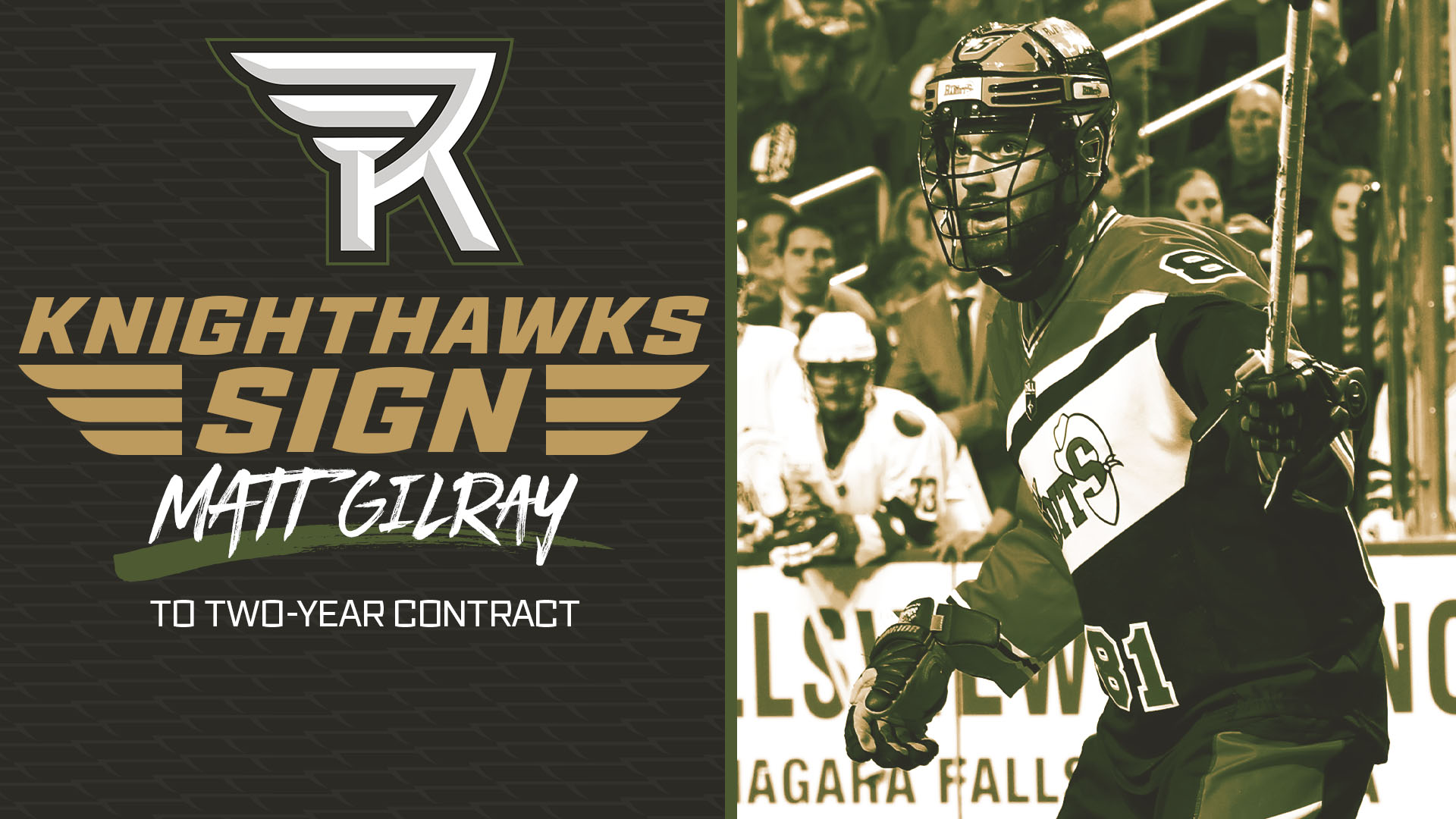 GILRAY INKS TWO-YEAR DEAL WITH KNIGHTHAWKS | Rochester Knighthawks ...